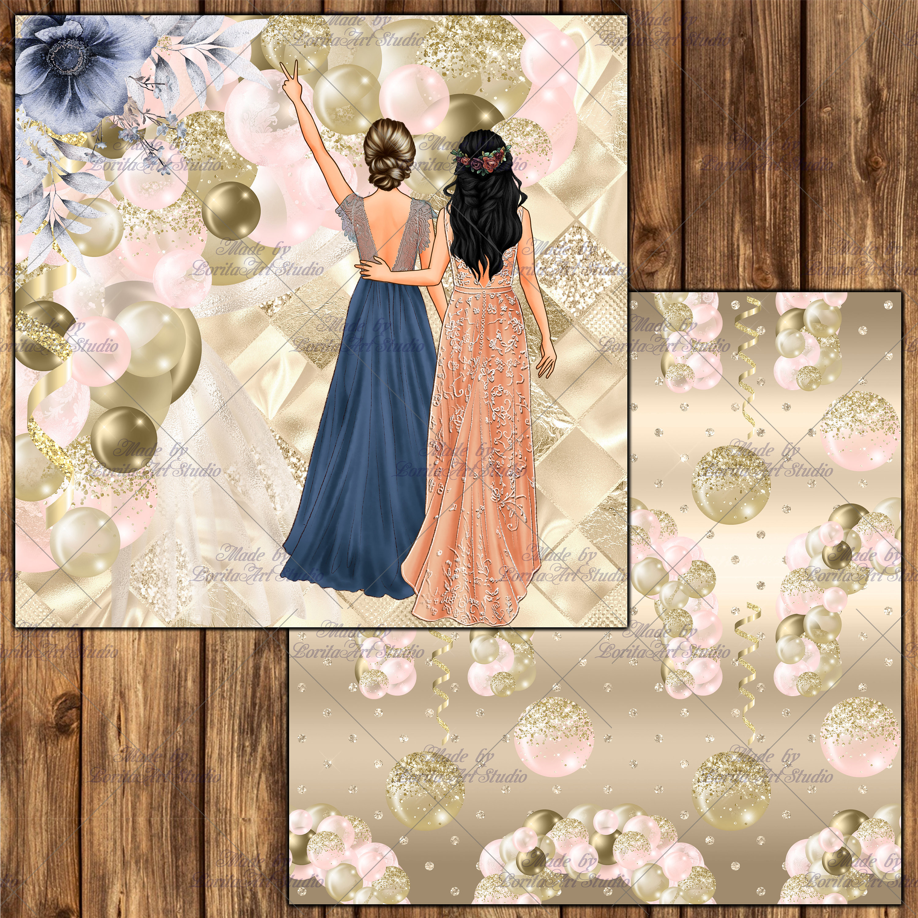 Prom Girl, Prom Digital Papers, Prom Night, Printable, Scrapbooking ...