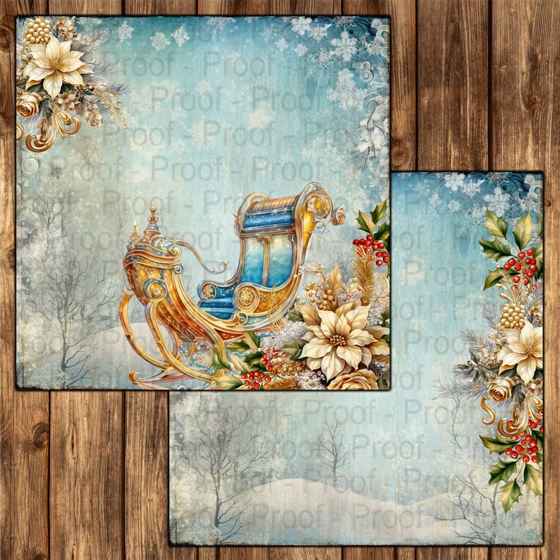 Golden Christmas, Christmas Digital Papers, Xmas Printable ...