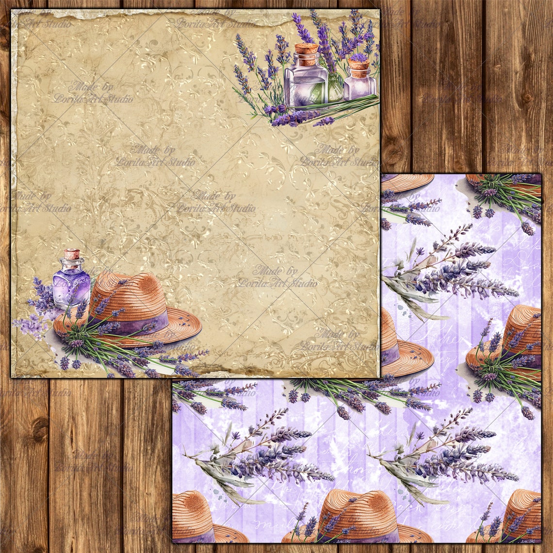 Lavender Love, Vintage Digital Papers, Lavender Papers, Printable ...