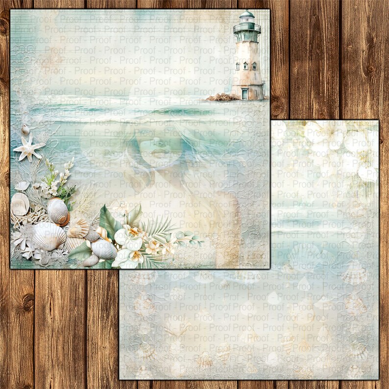 Sea Magic, Ocean Digital Paper Pack, Summer Holiday, Vintage Sea ...