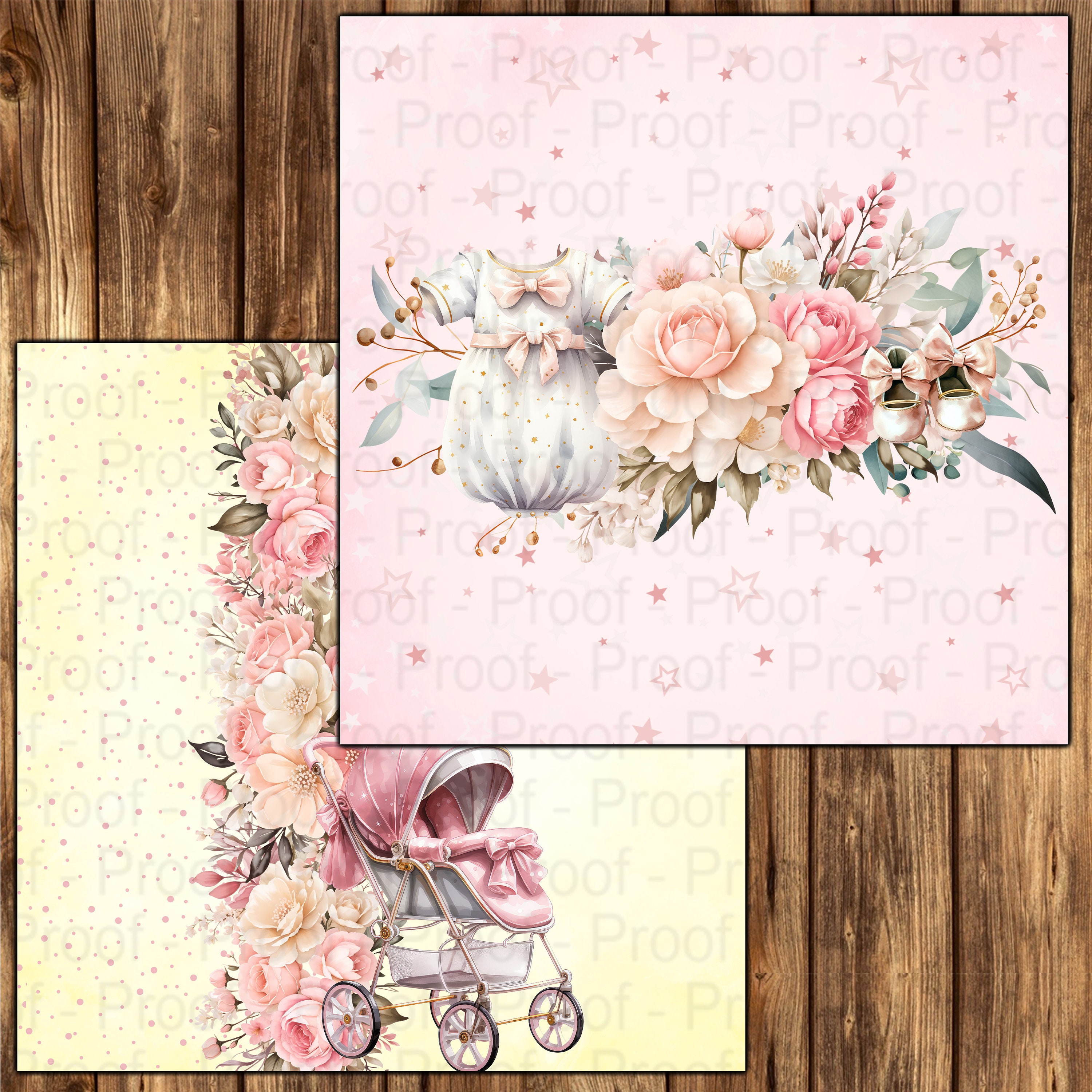 Little Princess , Baby Girl Digital Paper Pack, New Born Girl ...