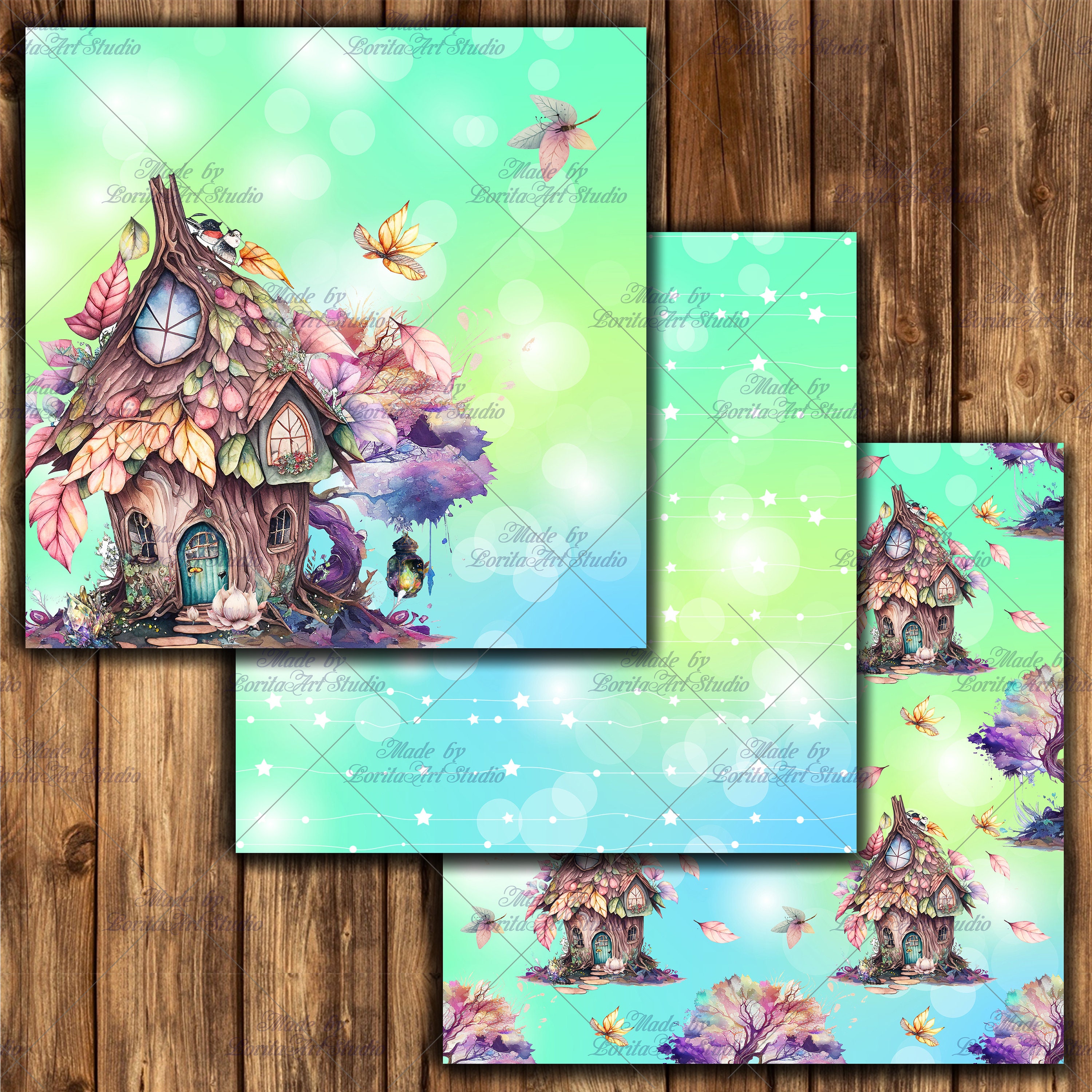 The Fairy Tale, Fairy Digital Paper Pack, Pastel Colours, Printable ...