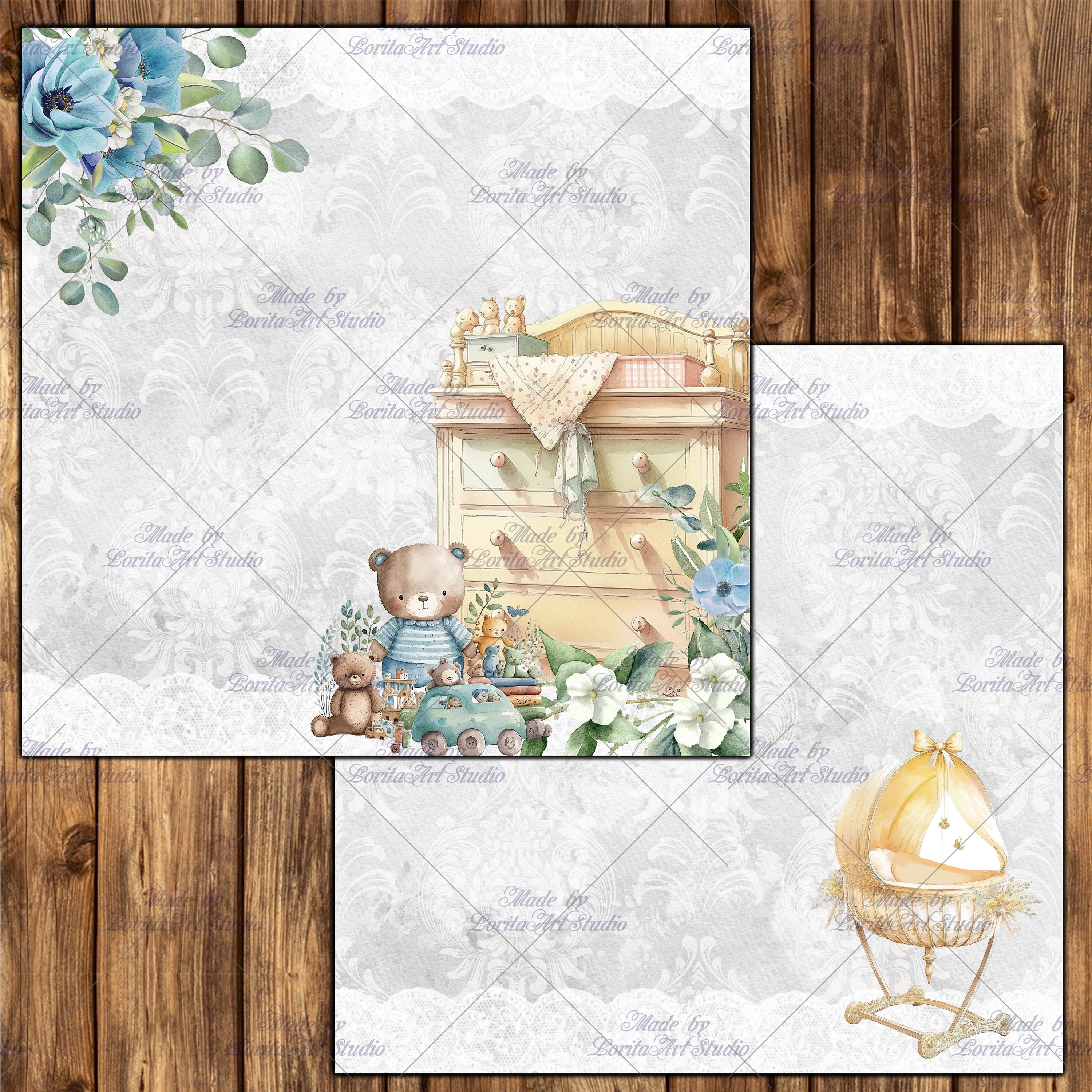 Little Treasure Baby Boy Digital Paper Pack New Born Boy - Etsy