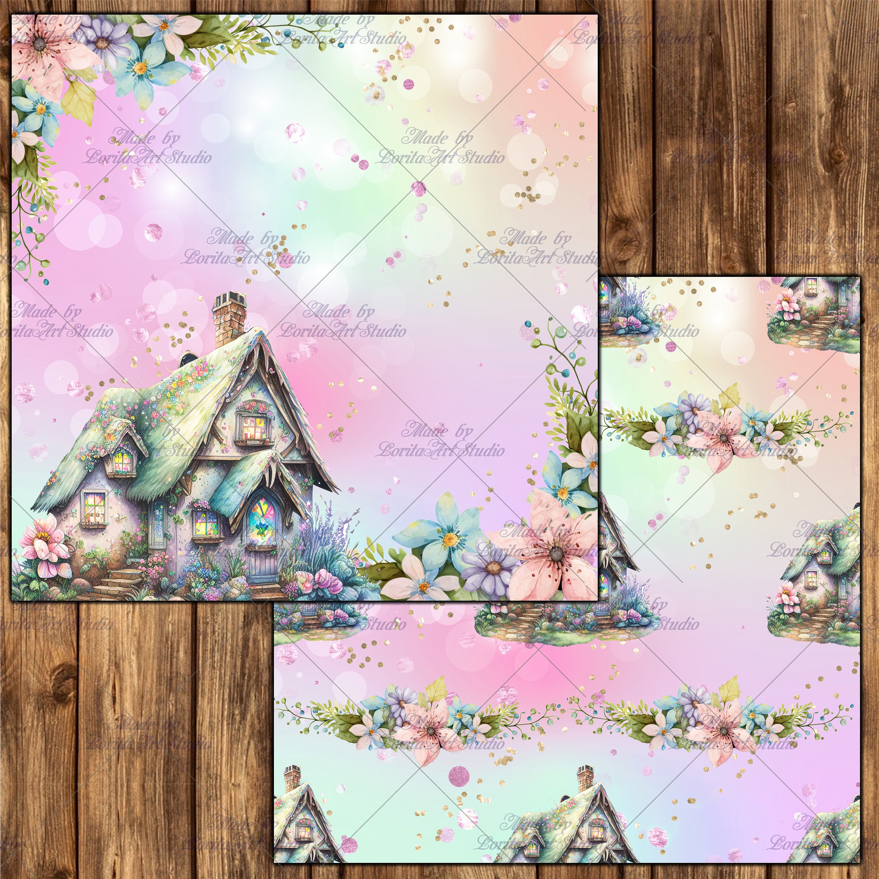 The Fairy Tale 2, Fairy Digital Paper Pack, Pastel Colours, Printable ...