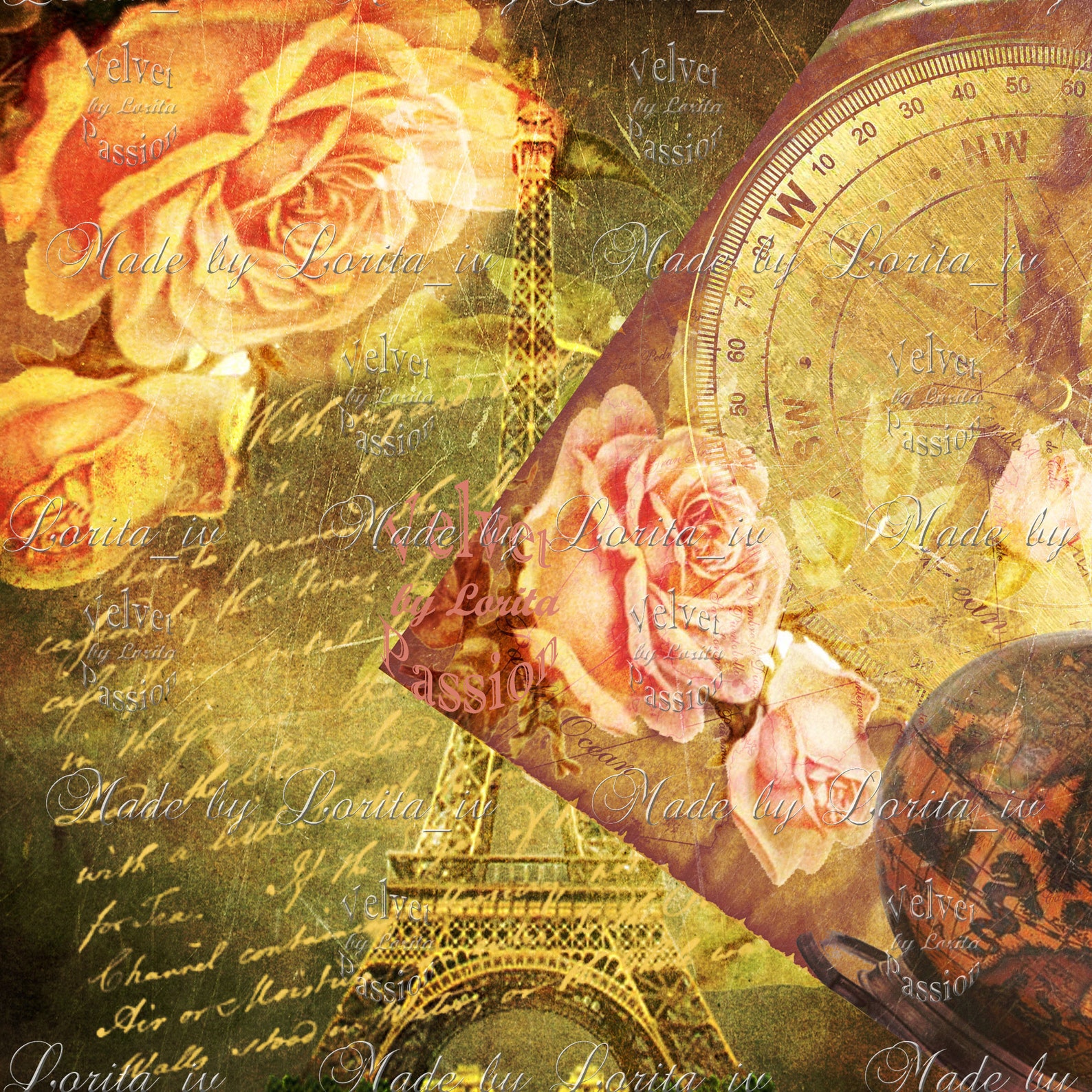 Vintage Digital Paper Pack, Shabby Chic, Vintage Roses, Vintage Lace ...