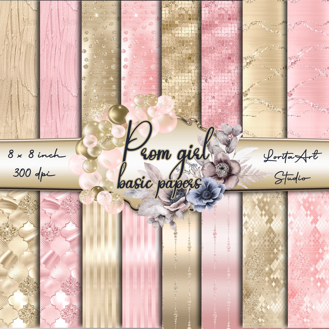 Prom Girl Basic Papers, Basic Digital Papers, Prom Night, Printable ...
