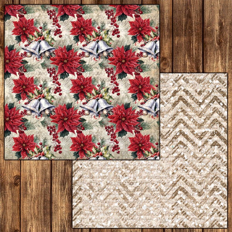 Christmas Basic Papers, Christmas Digital Papers, Xmas Printable ...