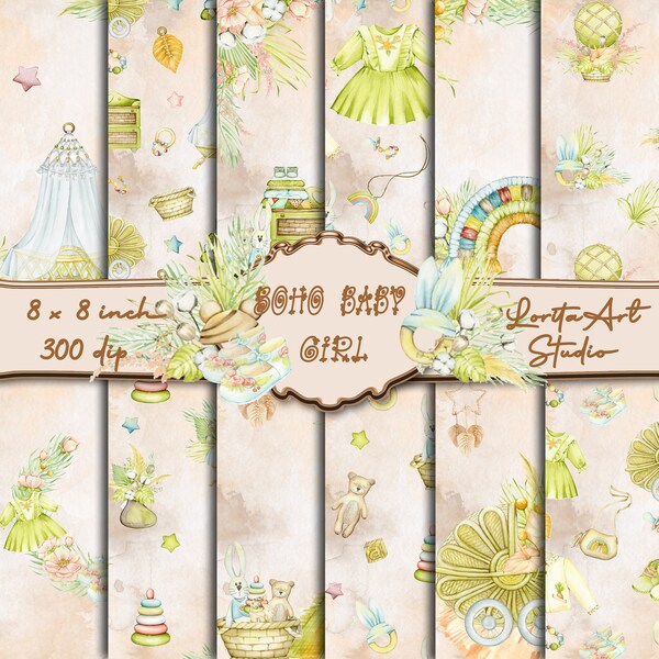 Girl Digital Paper - Etsy