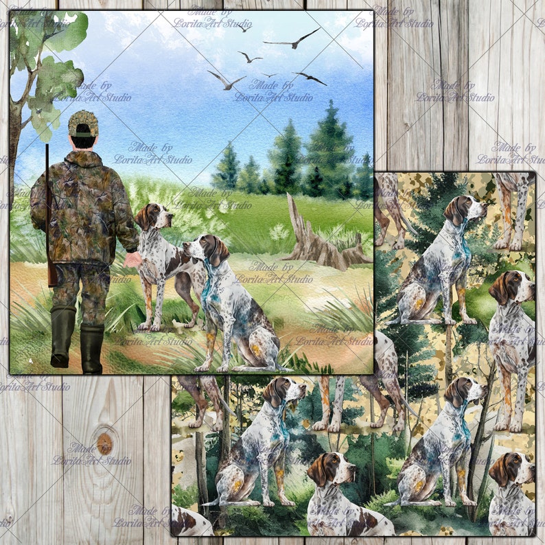 Hunting Day, Hunter Collection, Hunting Digital Papers, Printable ...