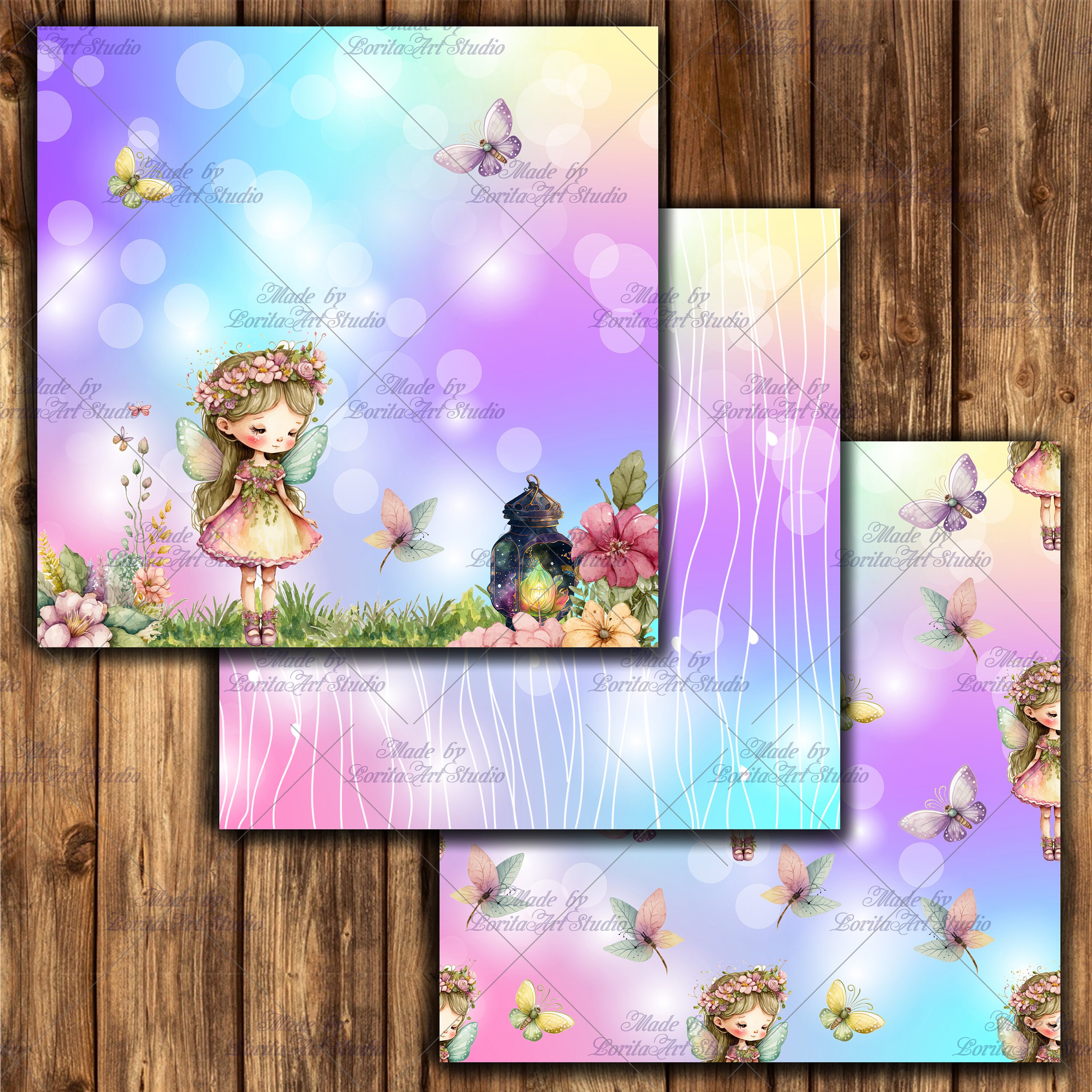The Fairy Tale, Fairy Digital Paper Pack, Pastel Colours, Printable ...