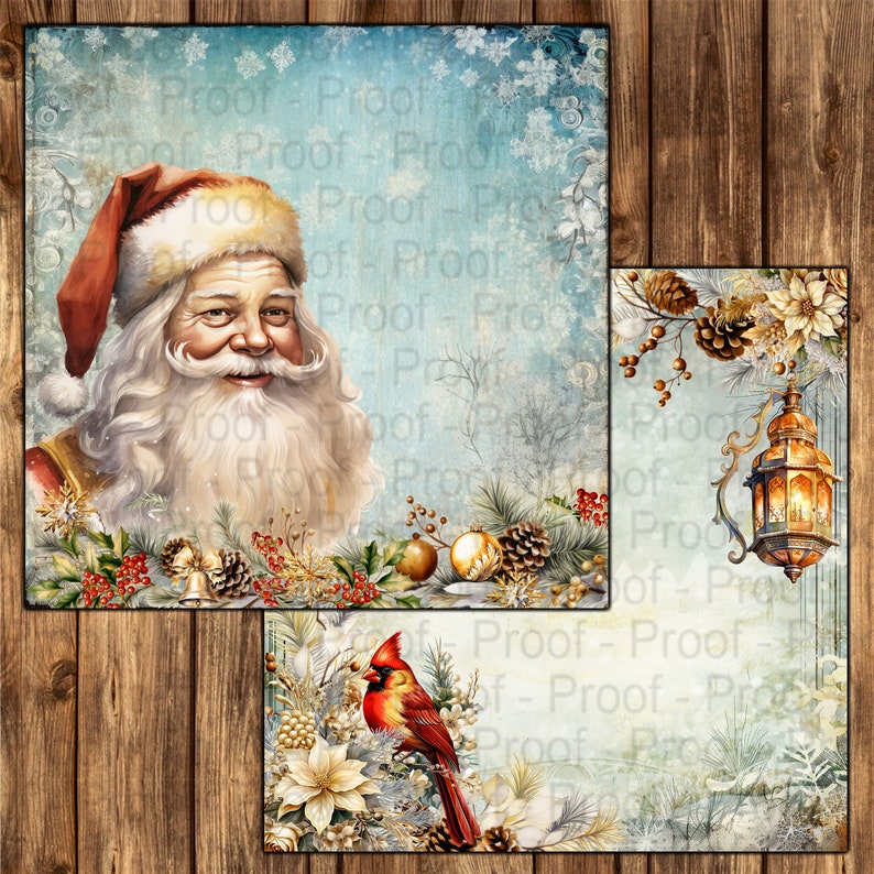 Golden Christmas Christmas Digital Papers Xmas Printable - Etsy