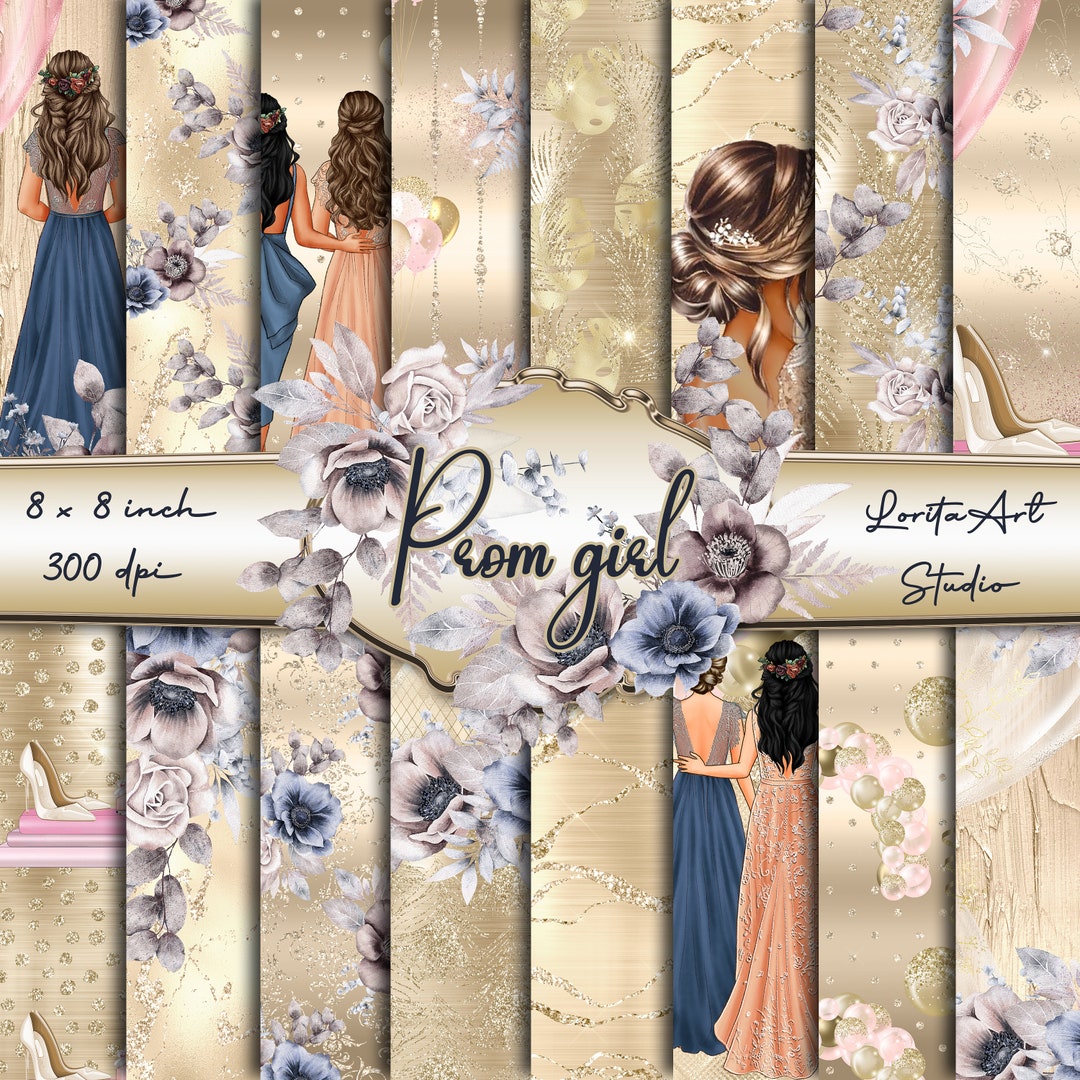 Prom Girl, Prom Digital Papers, Prom Night, Printable, Scrapbooking ...