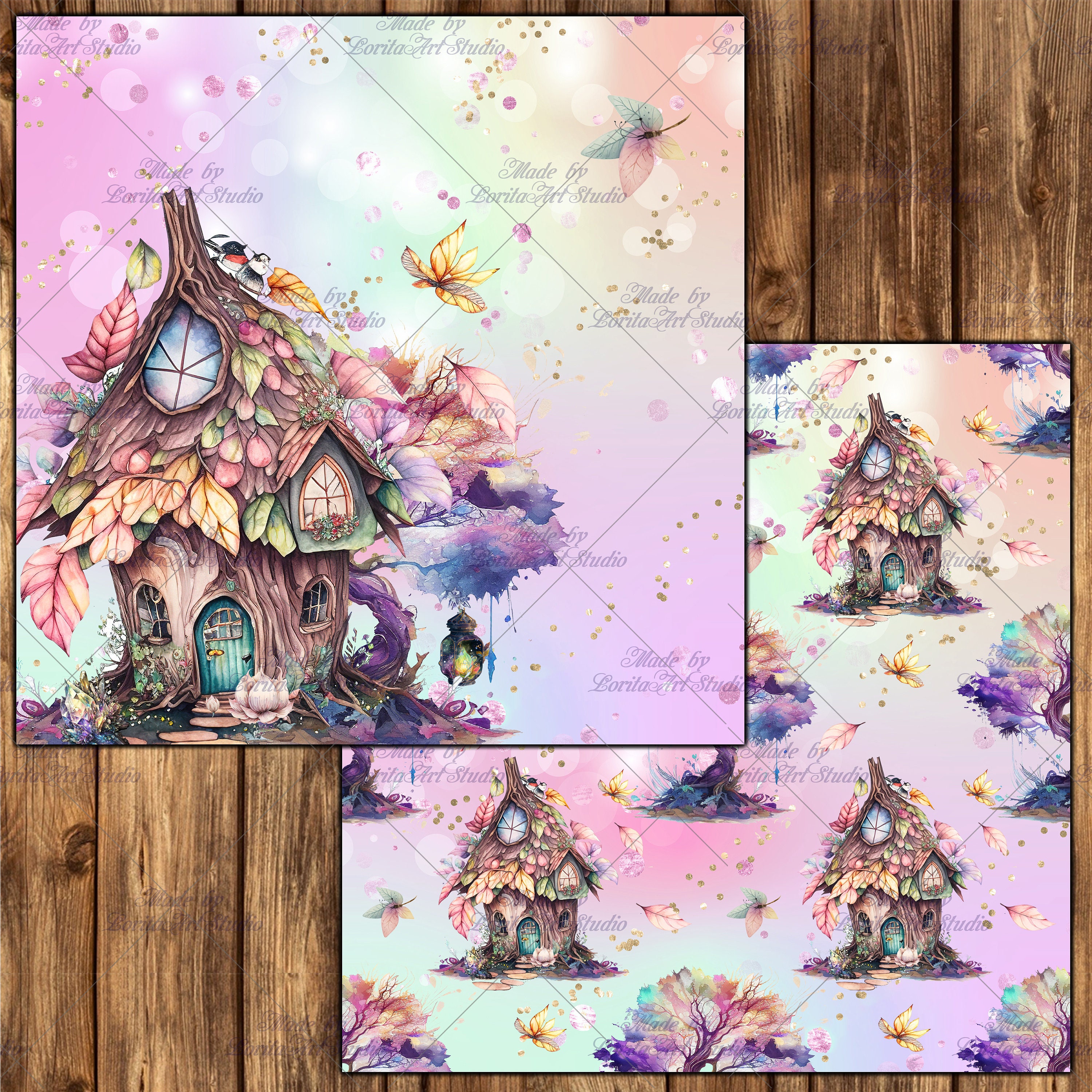 The Fairy Tale 2, Fairy Digital Paper Pack, Pastel Colours, Printable ...