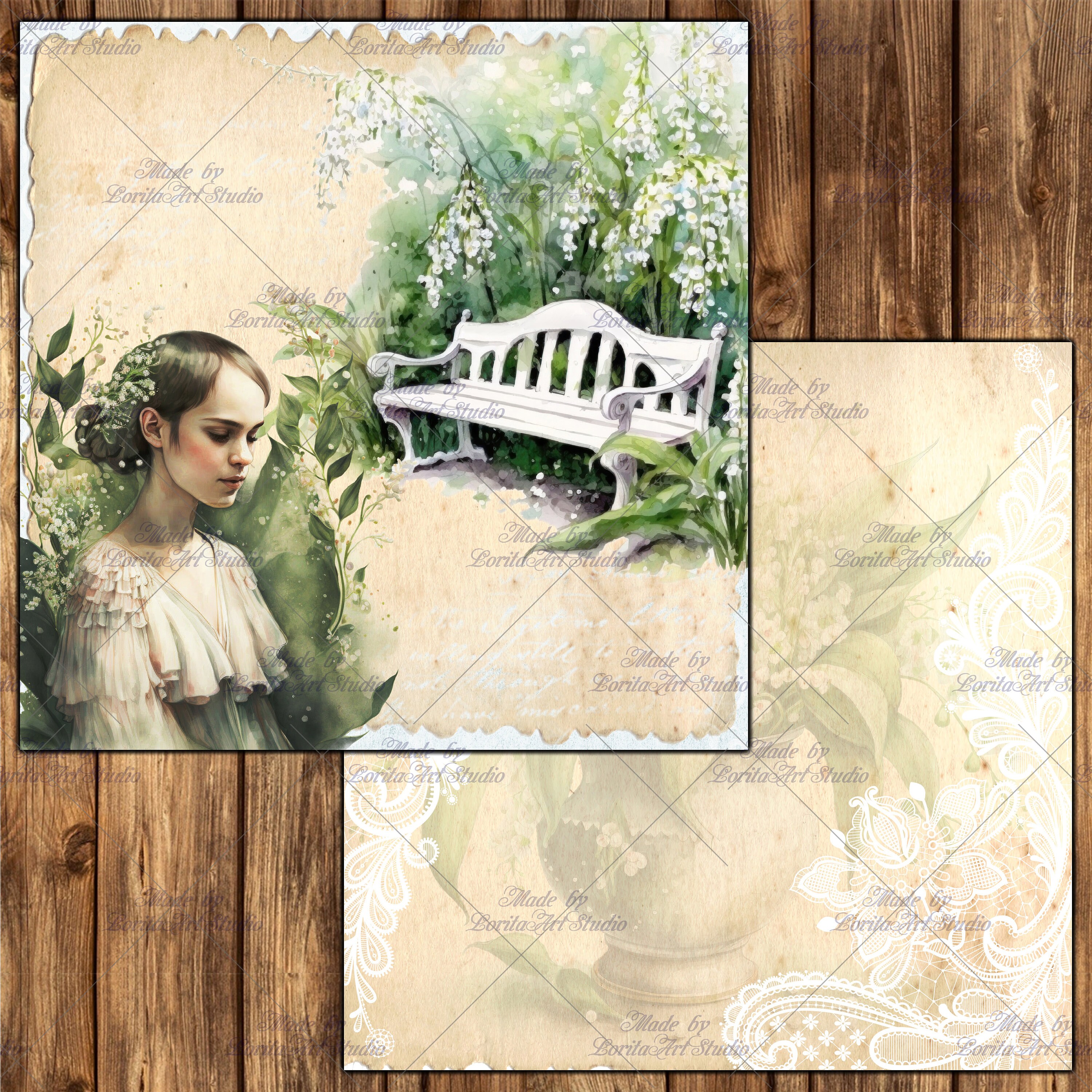 Lily of the Valley, Vintage Digital Papers, Wedding Papers, Printable ...