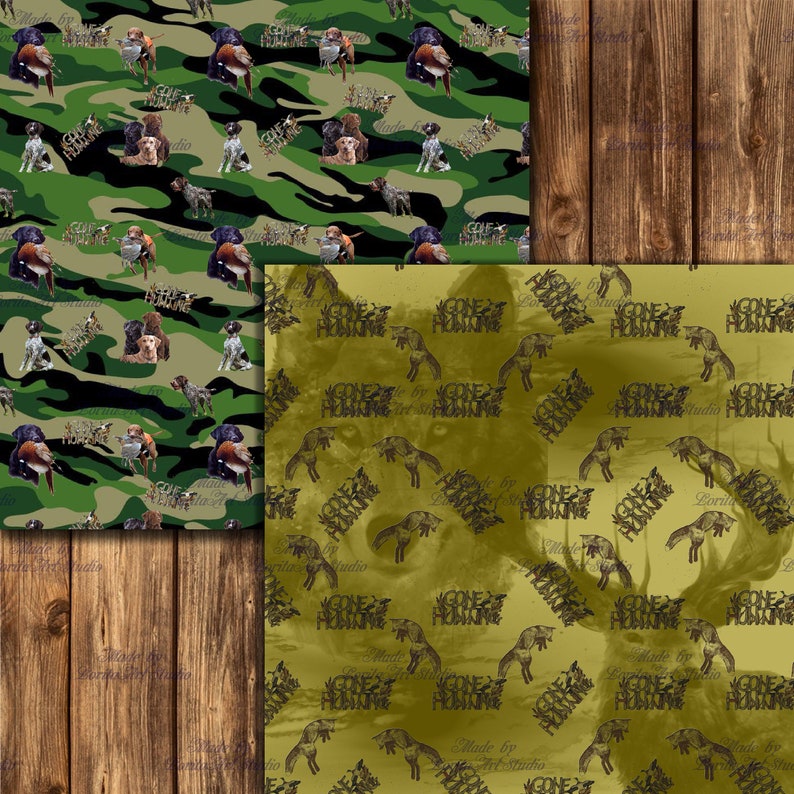Hunting Digital Papers, Cards Making, Hunting Patterns - Etsy