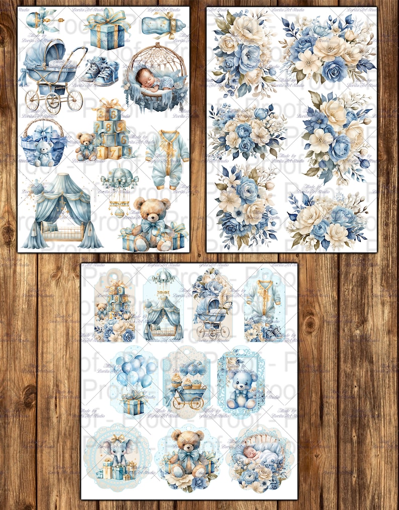 Little Prince , Baby Boy Digital Paper Pack, New Born Boy Collection ...