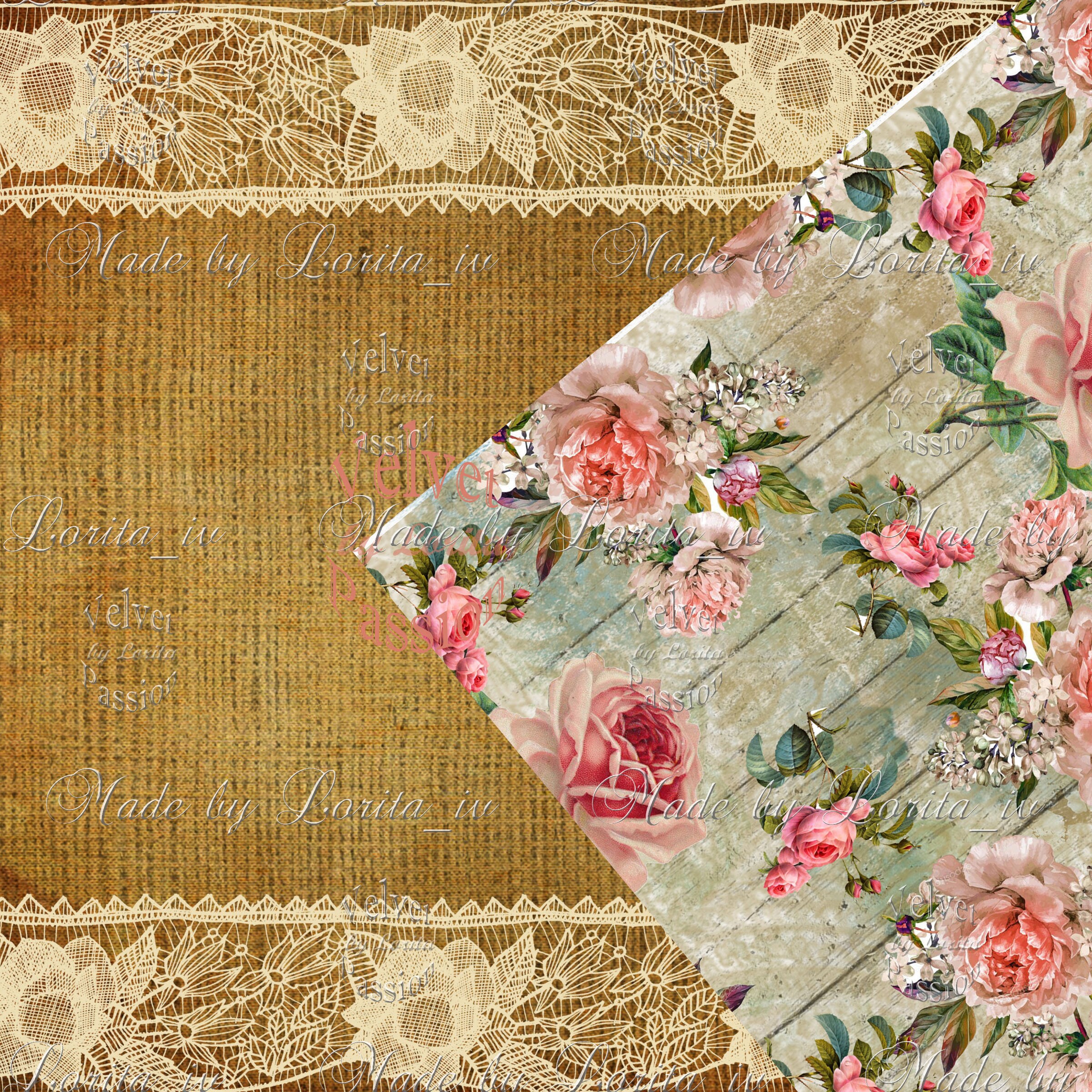 Vintage Digital Paper Pack, Shabby Chic, Vintage Roses, Vintage Lace ...