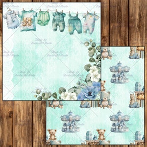 Little Treasure , Baby Boy Digital Paper Pack, New Born Boy Collection ...