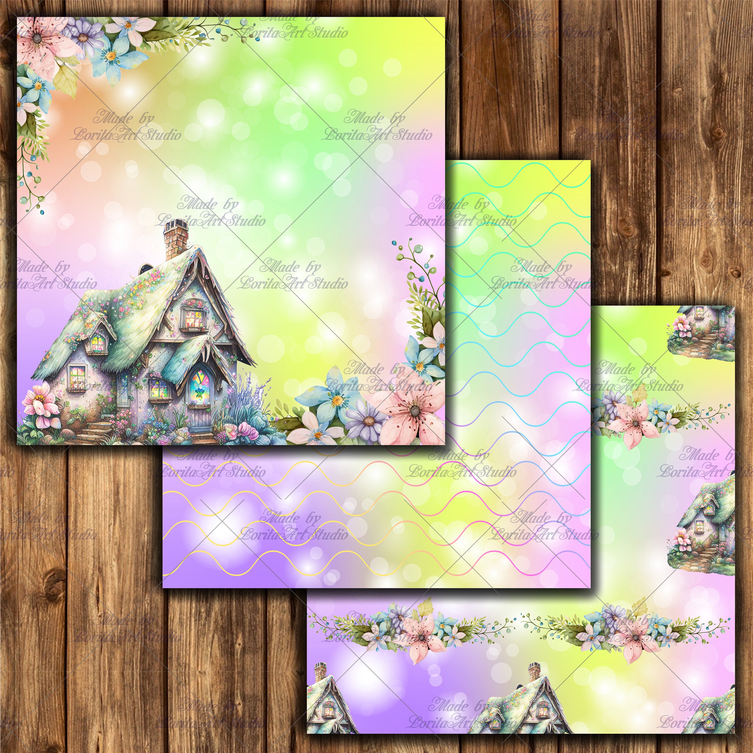 The Fairy Tale, Fairy Digital Paper Pack, Pastel Colours, Printable ...