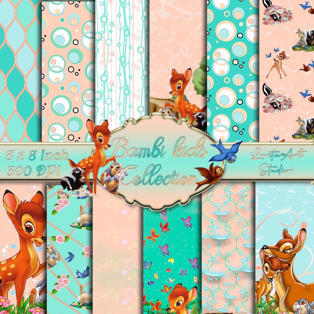 Bambi Digital Kids Collection, Peach-pink & Mint-blue Paper Pack, Kids ...