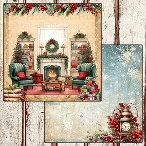 Christmas Moments, Vintage Christmas Digital Papers, Classic Christmas ...