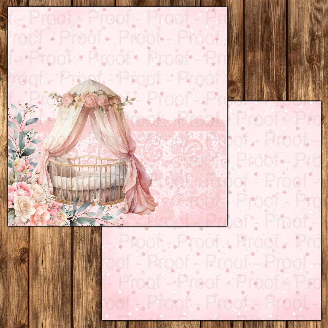 Little Princess , Baby Girl Digital Paper Pack, New Born Girl ...