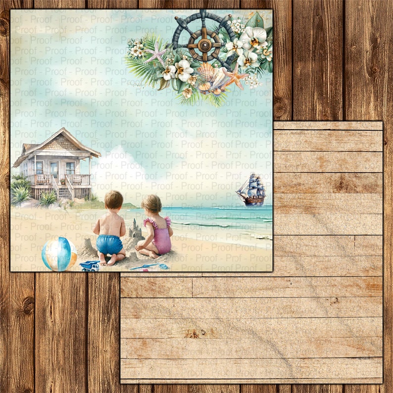 Sea Magic, Ocean Digital Paper Pack, Summer Holiday, Vintage Sea ...