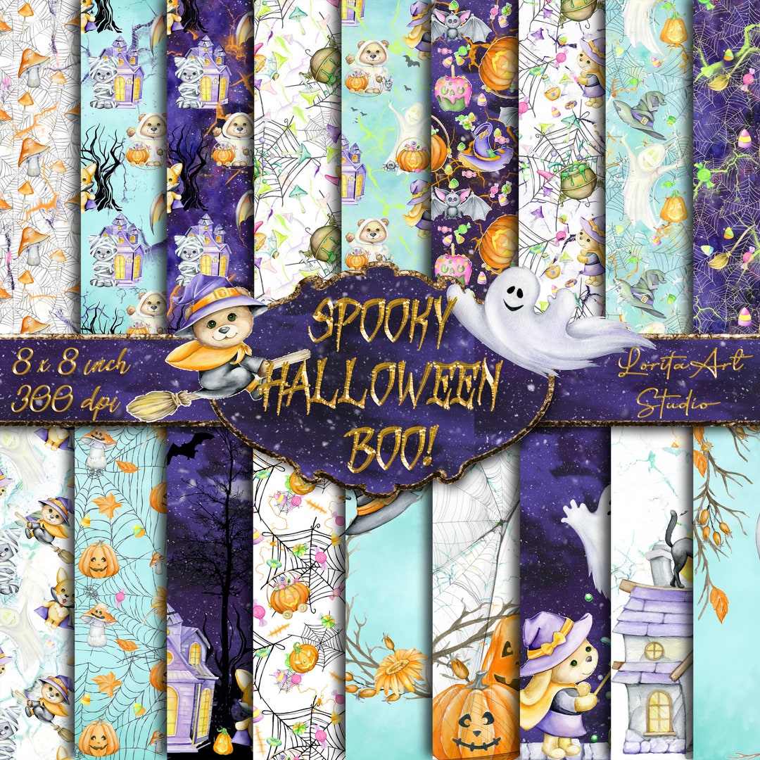 Spooky Halloween Digital Paper, Craft Paper, Cards Making, Scrapbooking ...