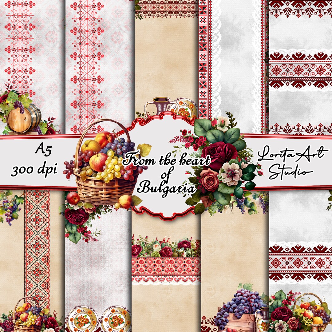 A5 Cards From the Heart of Bulgaria,bulgarian Scrapbook Cards, Ethno ...