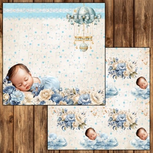 Little Prince , Baby Boy Digital Paper Pack, New Born Boy Collection ...