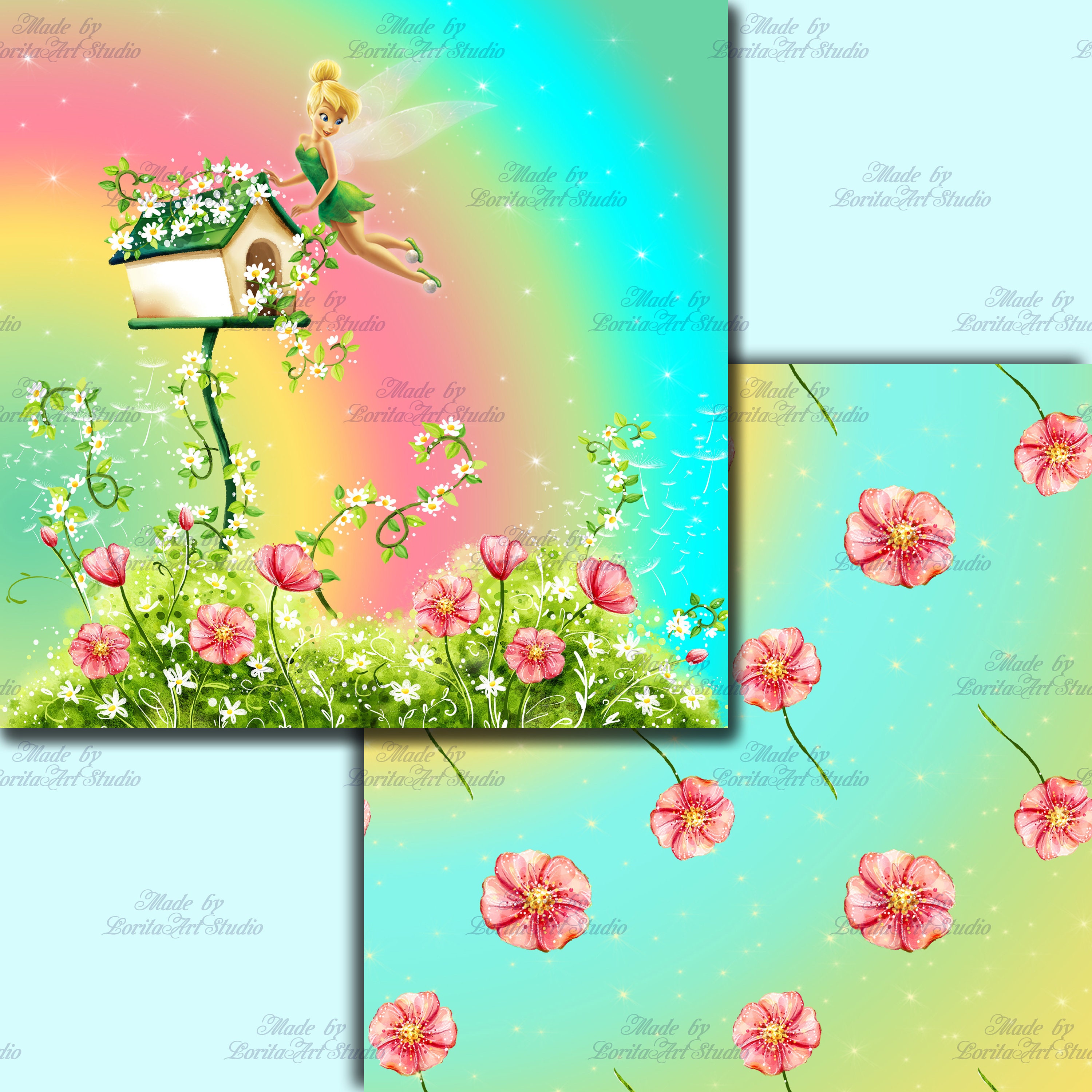 Tinkerbell & Friends Digital Kids Collection in Beautifil Pastel ...