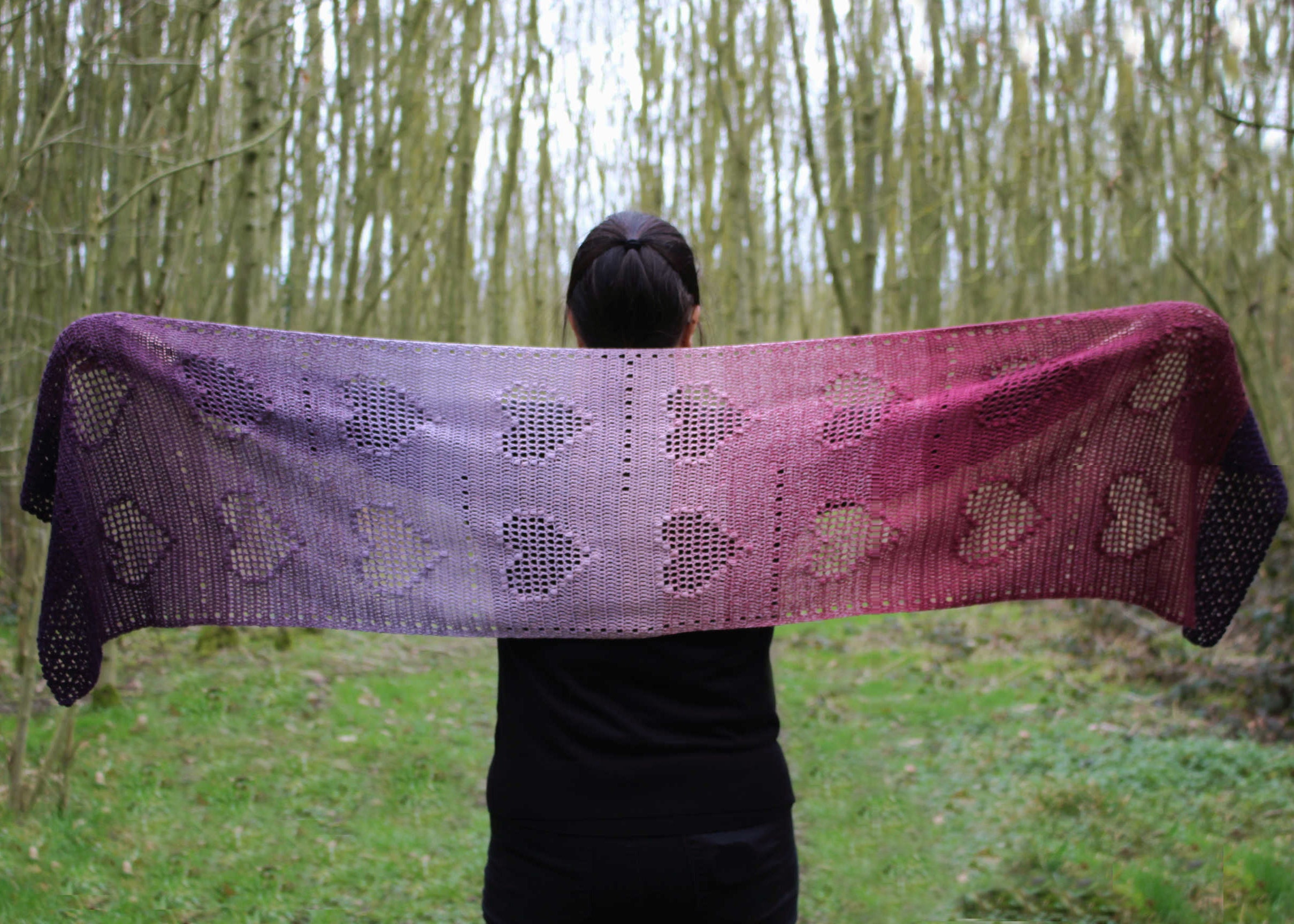 CROCHET PDF PATTERN: Hearts in a Whirl Wrap Crochet Shawl Pattern ...