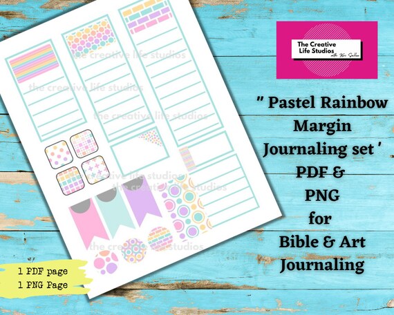 Pastel Rainbow Journaling Kit Printables for Bible and Art - Etsy