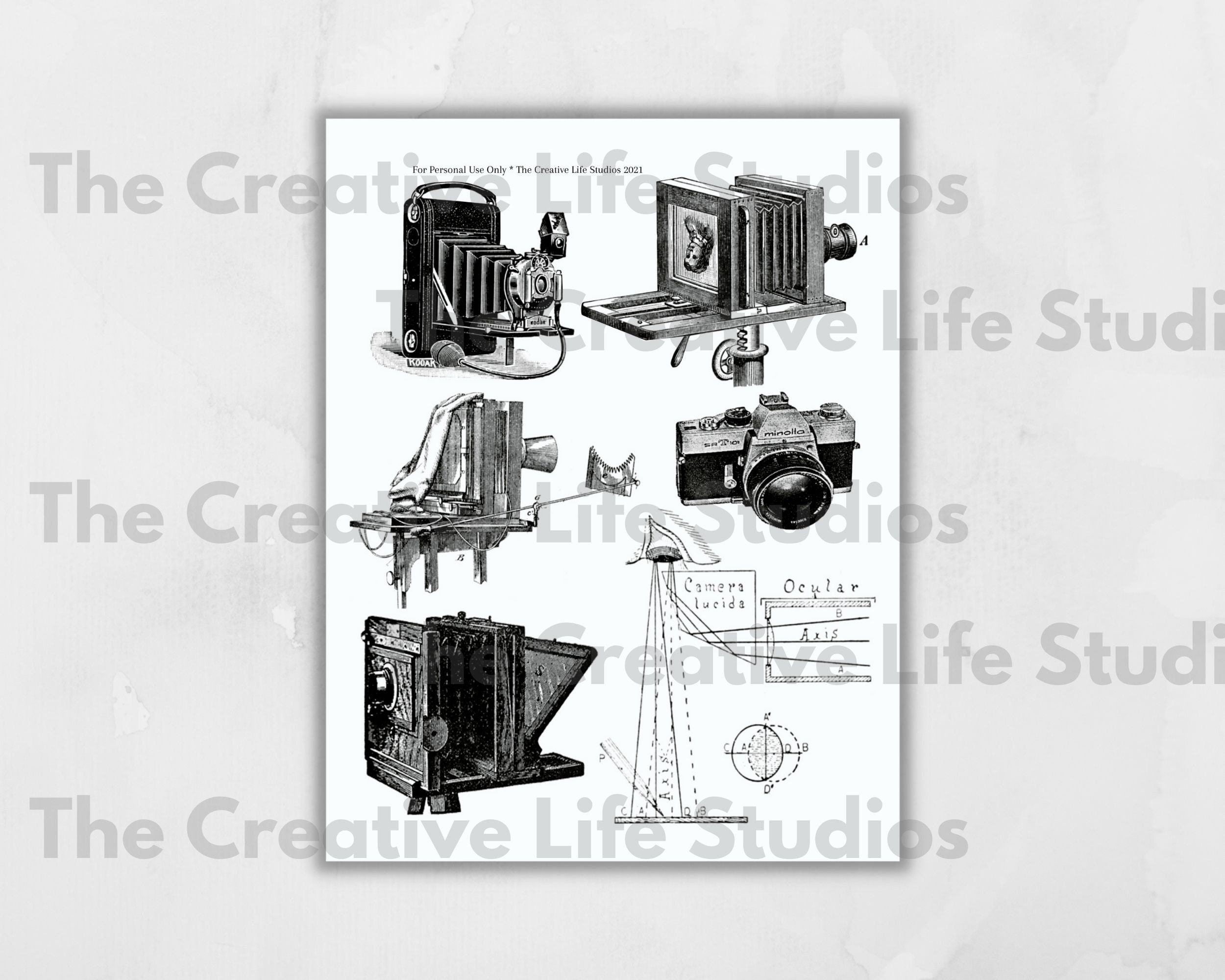 Vintage Camera Printable, Printable for Bible Journaling, Art ...