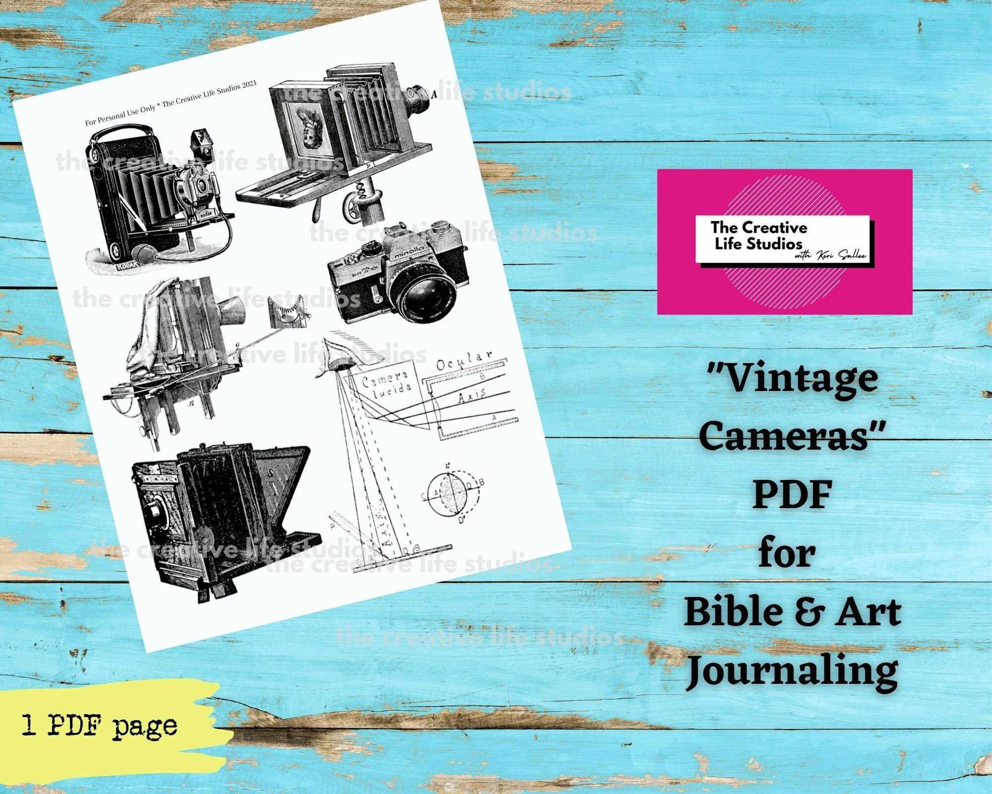 Vintage Camera Printable, Printable for Bible Journaling, Art ...