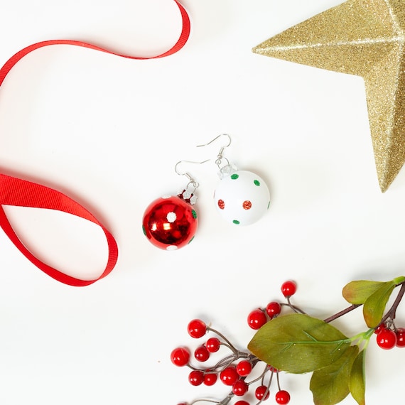 Christmas Earrings Christmas ornament earrings Holiday | Etsy