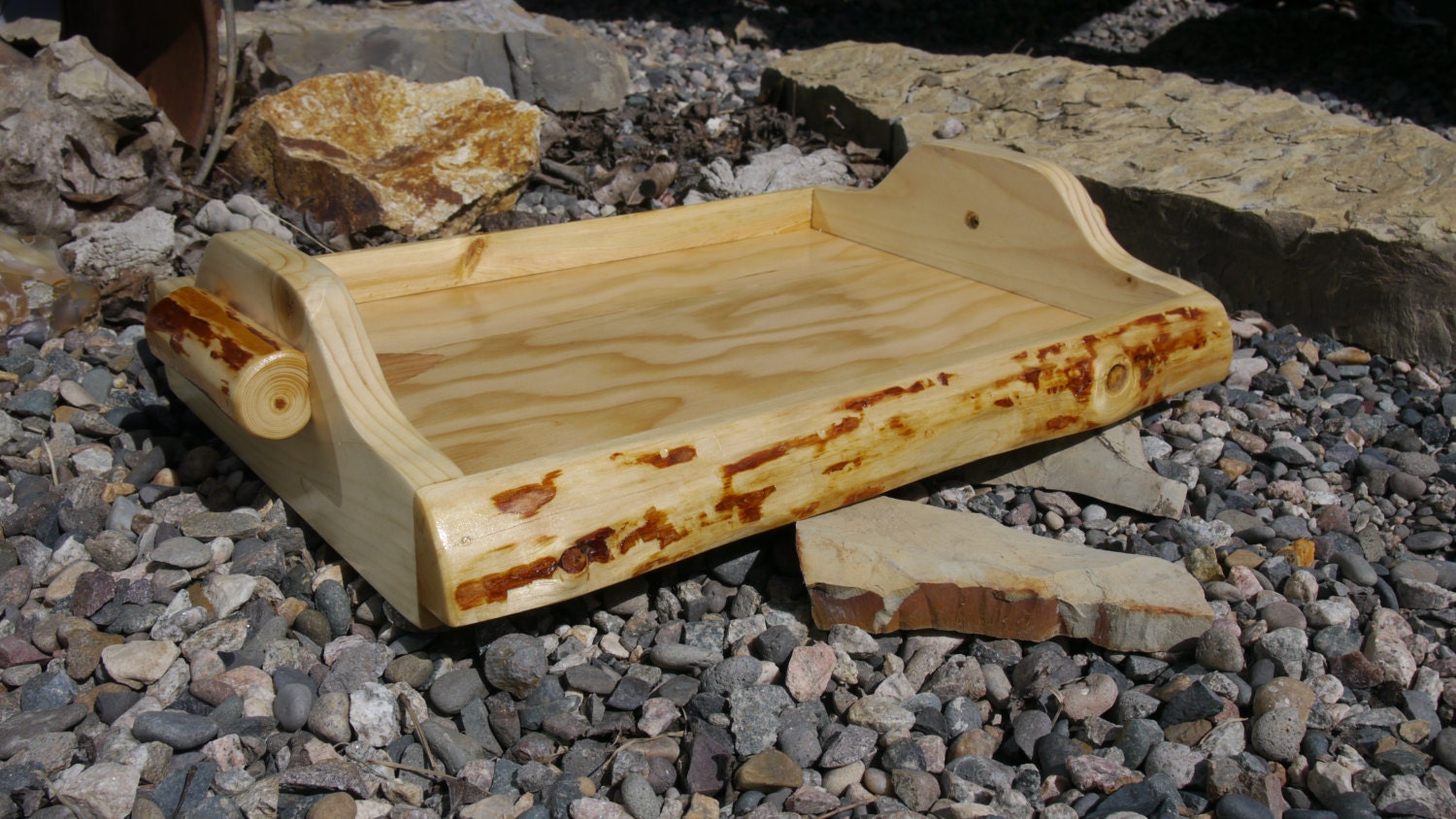 Rustic Log Serving Tray - Etsy