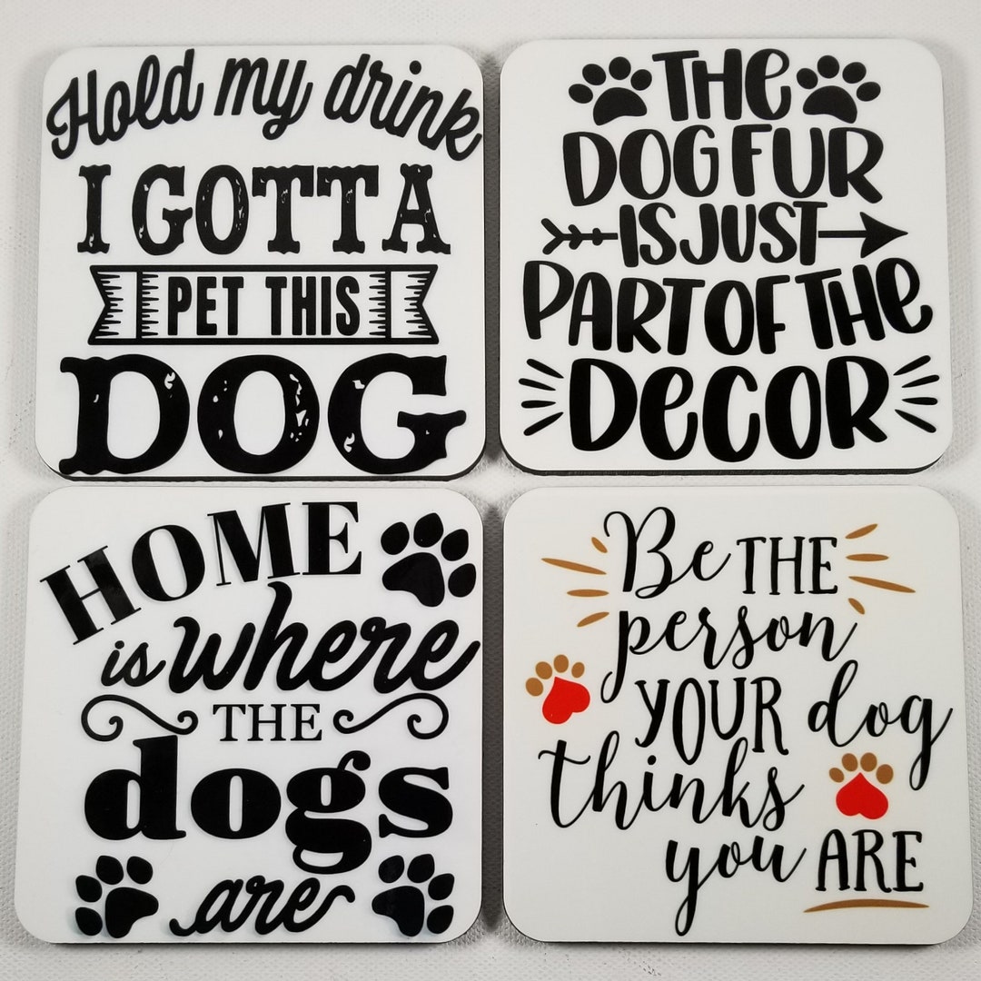 Dog Mom Dog Parent Coasters- Set of 4 Sandstone or Hardboard - Rescue ...