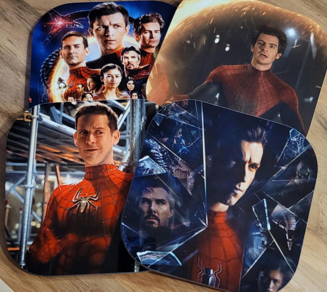 Spider-man Coasters- Set of 4- No Way Home, Tom Holland, Avengers ...