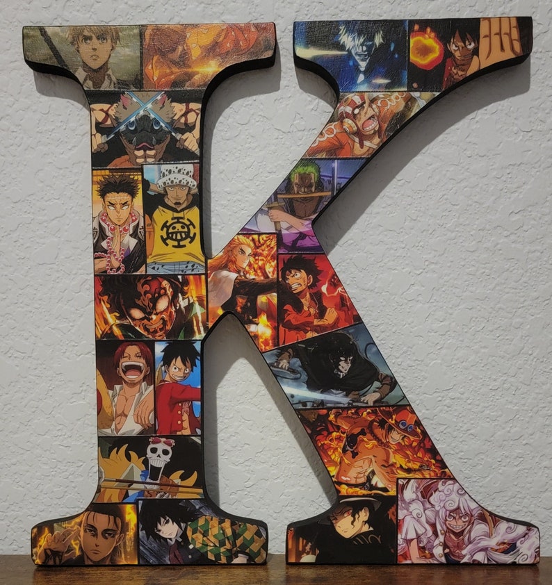 12 Inch Anime Wooden Letter Wall Decor: One Letter of Your Choice A-Z ...