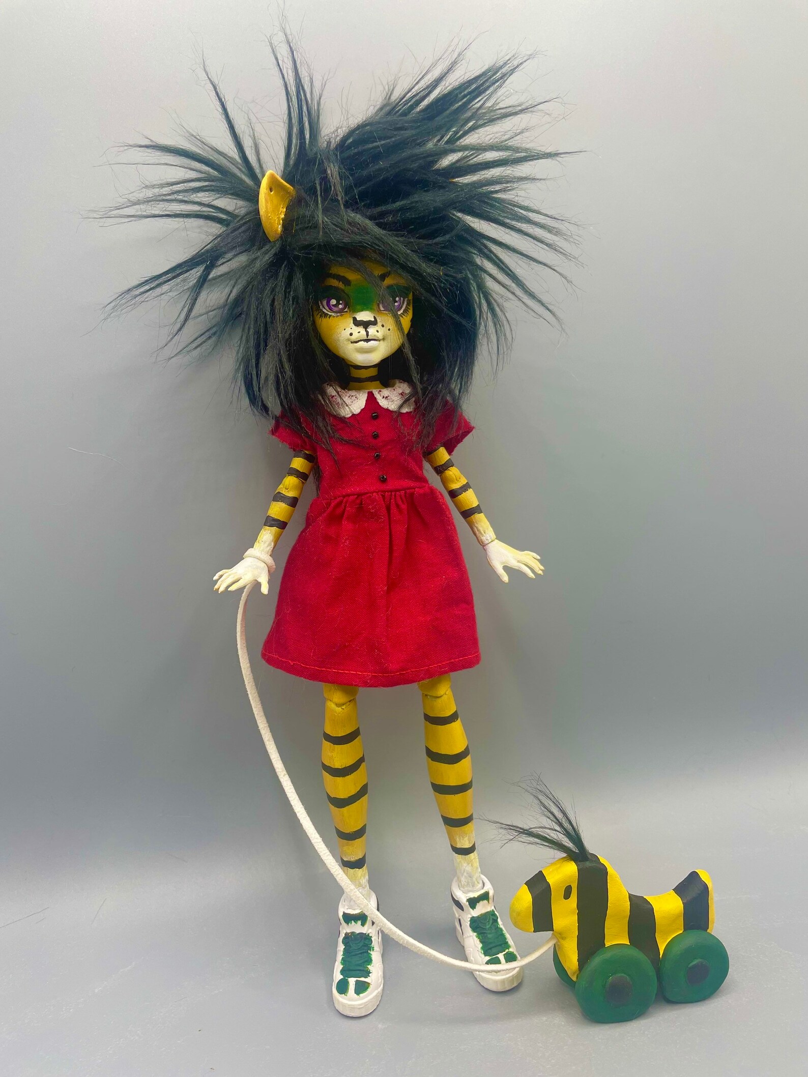 Janosch Inspired Tiger Girl Doll With Tiger Duck - Etsy