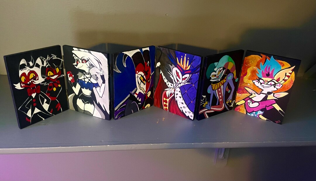 Hand Painted Helluva Boss Themed Folding Wooden Panels - Etsy