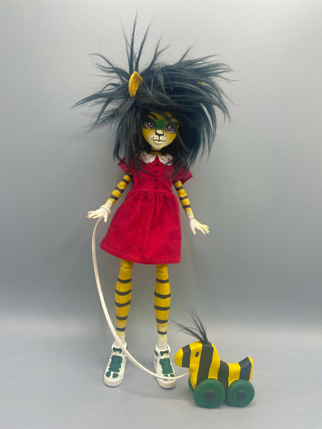 Janosch Inspired Tiger Girl Doll With Tiger Duck - Etsy