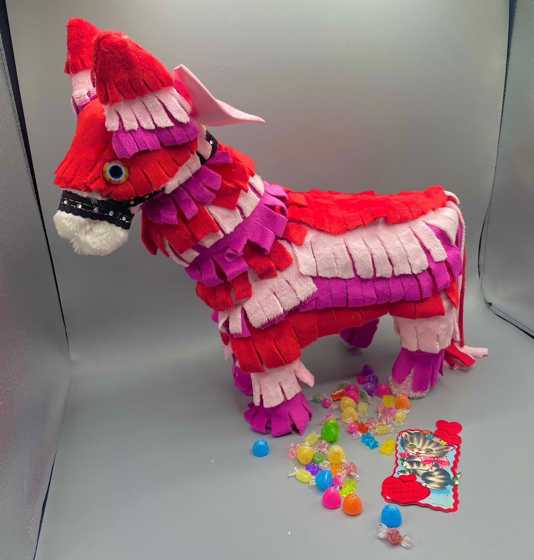 Plush Valentine Piñata With Belly Pouch for Holding Candy - Etsy