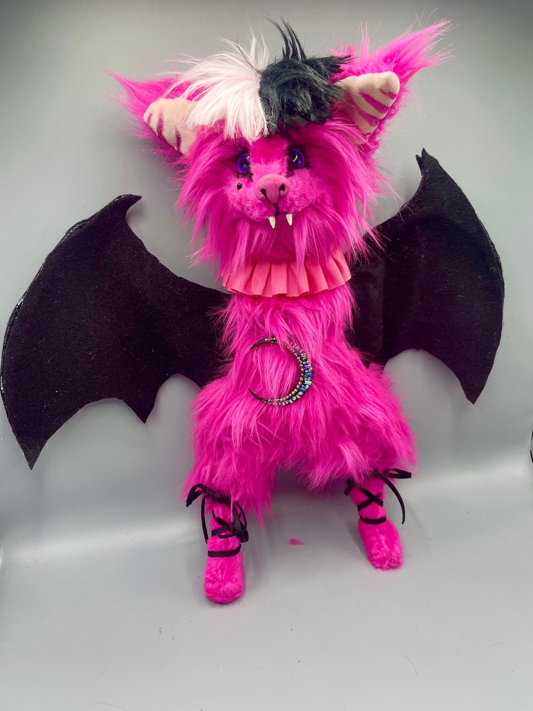 Hand Sewn Plush Pink Bat - Etsy