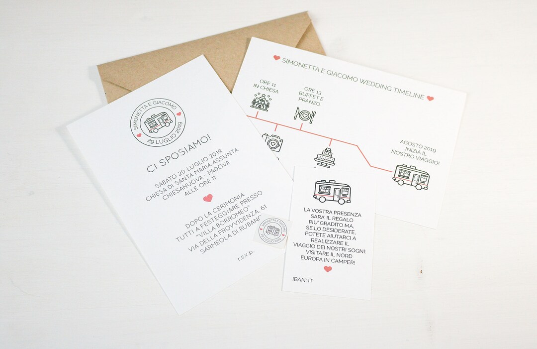 Wedding Participation Wedding Invitation CARAVAN LOVE P8 - Etsy