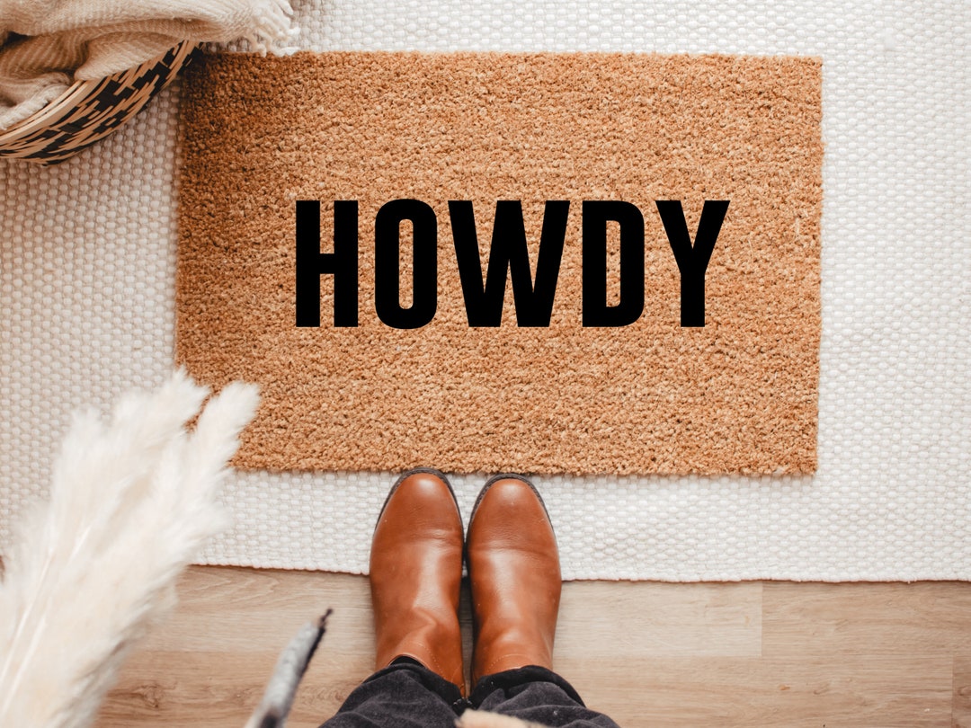 Howdy Doormat, Howdy Door Mat, Howdy Welcome Mat, Howdy Mat, Howdy ...