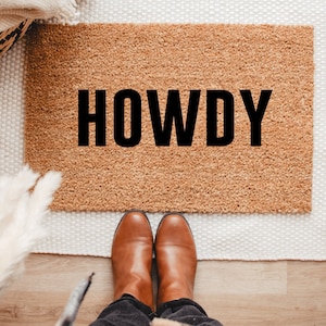 Howdy Doormat, Howdy Door Mat, Howdy Welcome Mat, Howdy Mat, Howdy ...