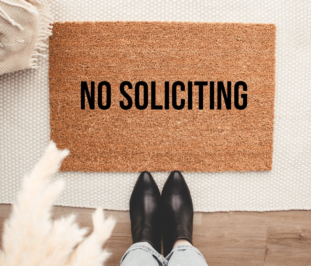No Soliciting Doormat Custom Mat Go Away Doormat Flocked - Etsy