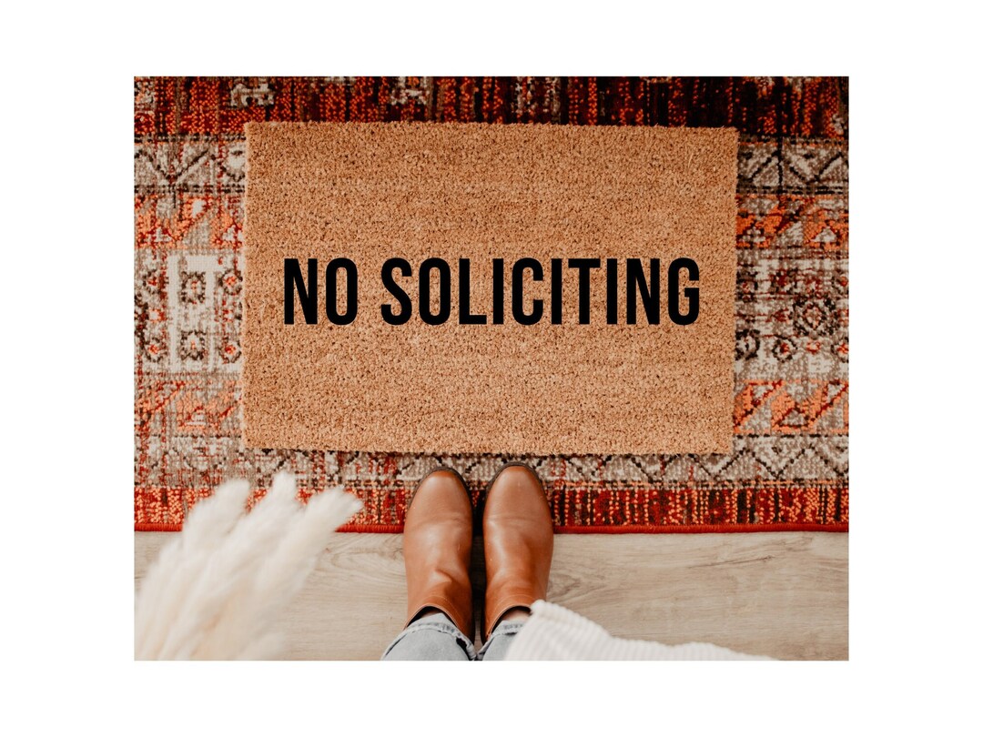 No Soliciting Doormat, Custom Mat, Go Away Doormat, Flocked Doormat ...
